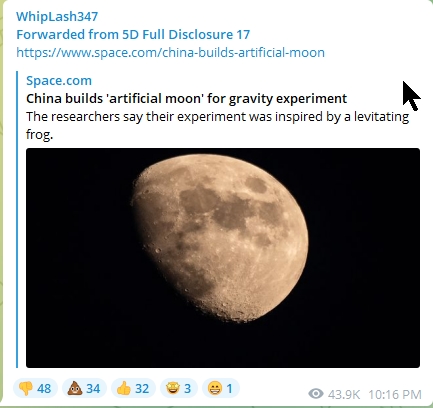 China builds ‘artificial moon’ for gravity experiment | Conspiracy ...