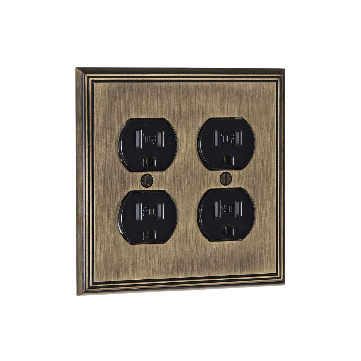 Metal Wall Plate Receptacle Plug Outlet Cover Contemporary Antique Gold ...