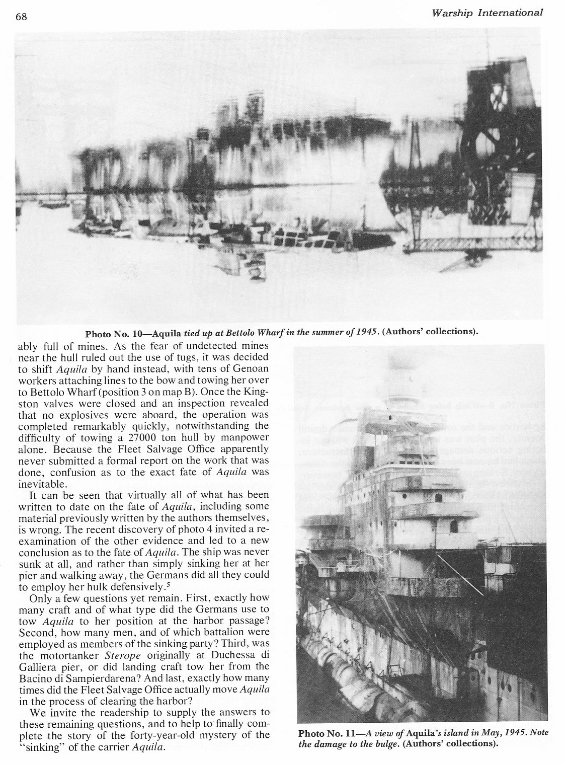 The “sinking” of the CV RN Aquila: a controversial question ...