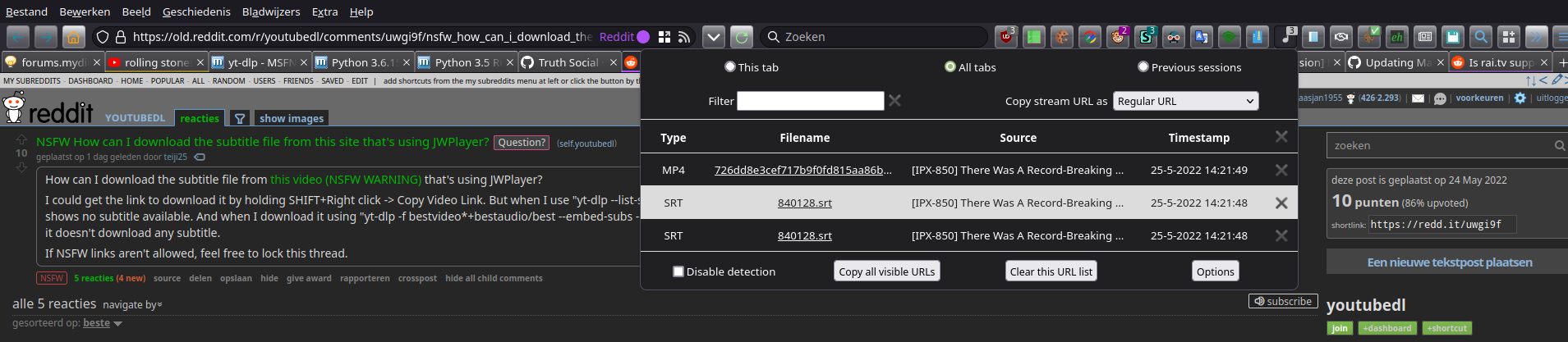 NSFW How can I download the subtitle file from this site that's using JWPlayer? : r/youtubedl