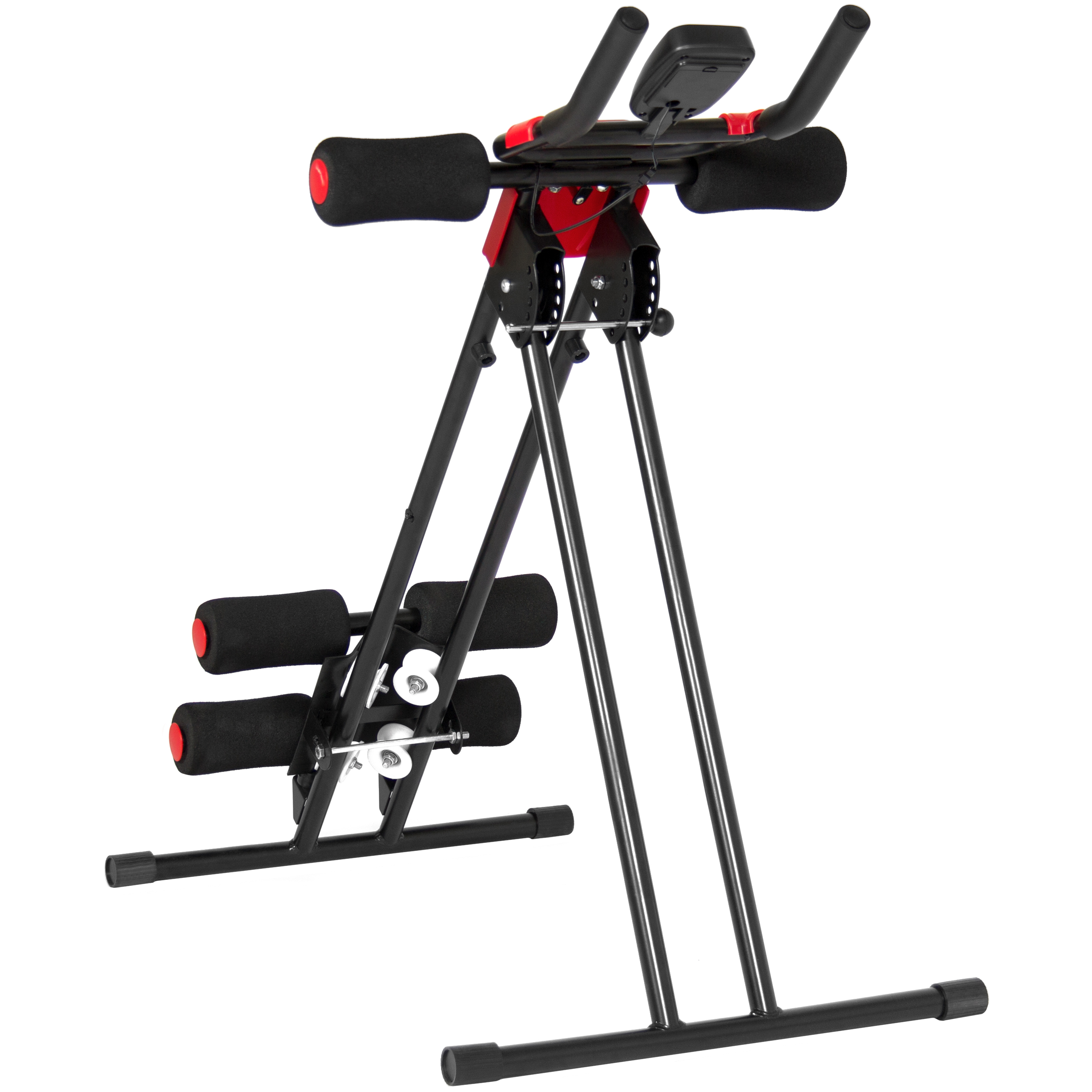 Adjustable Abdominal Trainer Core Ab Cruncher W/ LCD Display- Red/Black ...