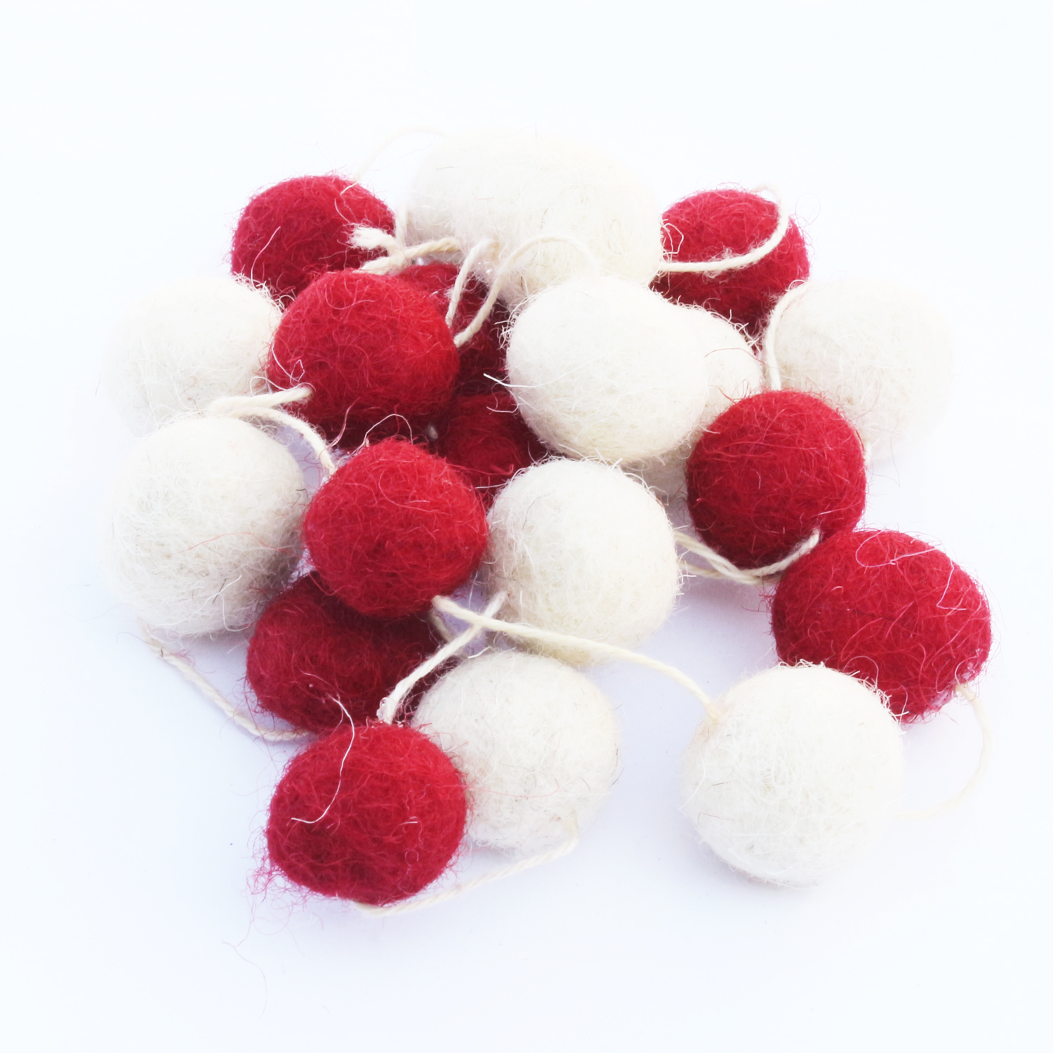 Handmade Wool Micro POM POM Garland Christmas Tree Ornament SET OF 4 | eBay