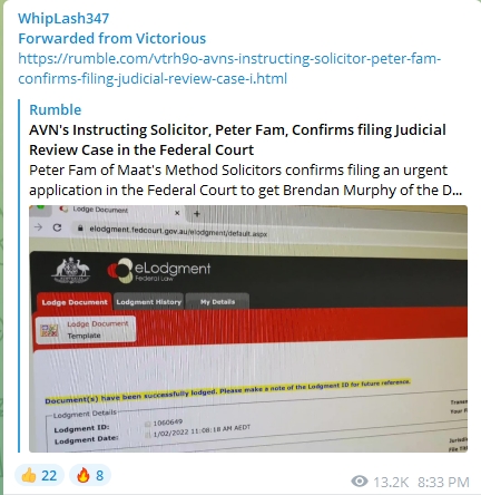 AVN’s Instructing Solicitor, Peter Fam, Confirms filing Judicial Review Case in the Federal ...