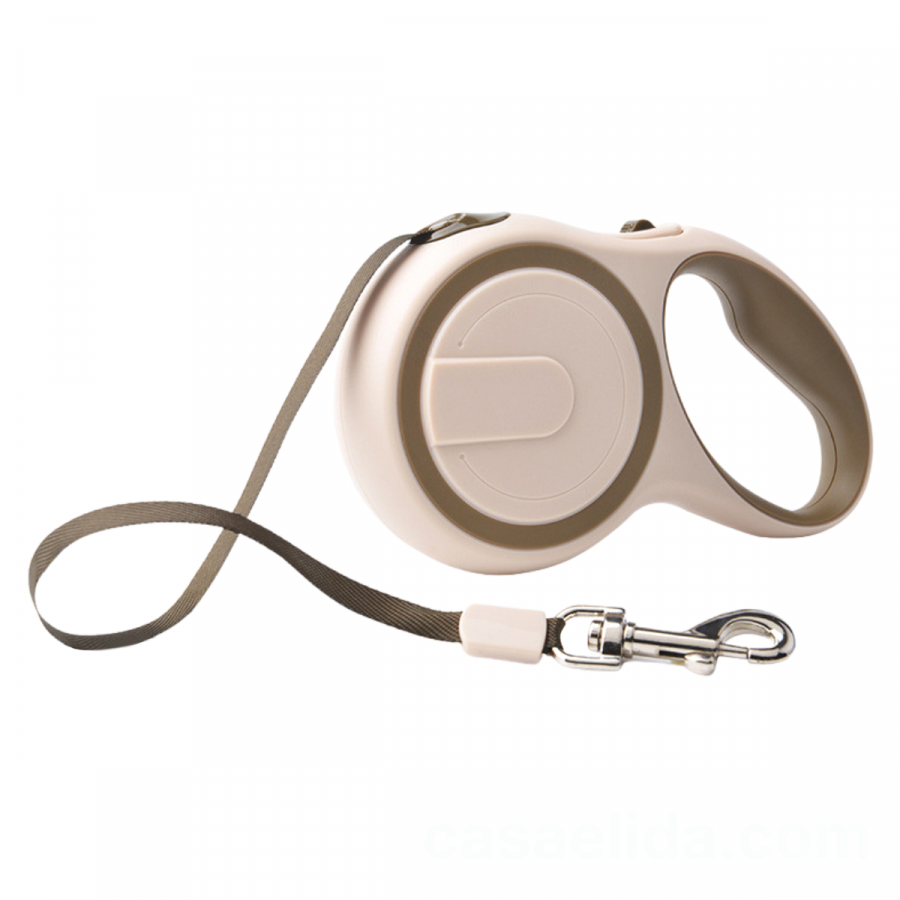 DASHIL Correa retráctil para perro , beige, 5 metros