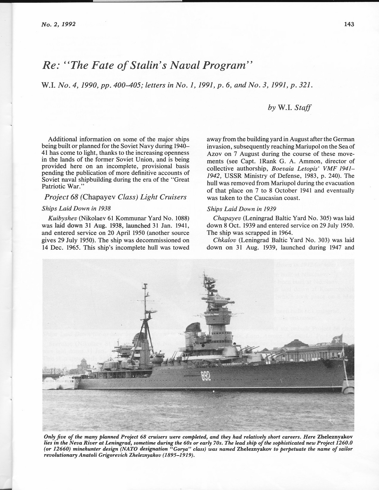 The fate of Stalin’s Naval Program – Battleships & Knights