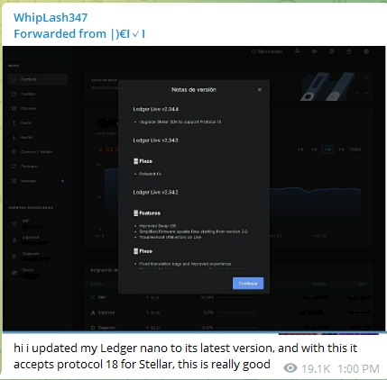 Ledger nano accepts protocol 18 for Stellar | Conspiracy Daily Update