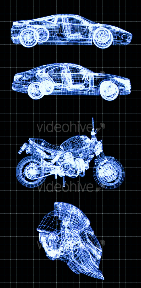 7 Wire Frame Objects by VMDESIGNFILM | VideoHive