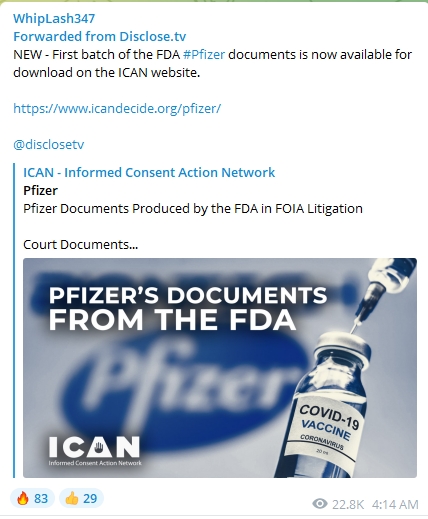 NEW – First batch of the FDA #Pfizer documents is now available for ...