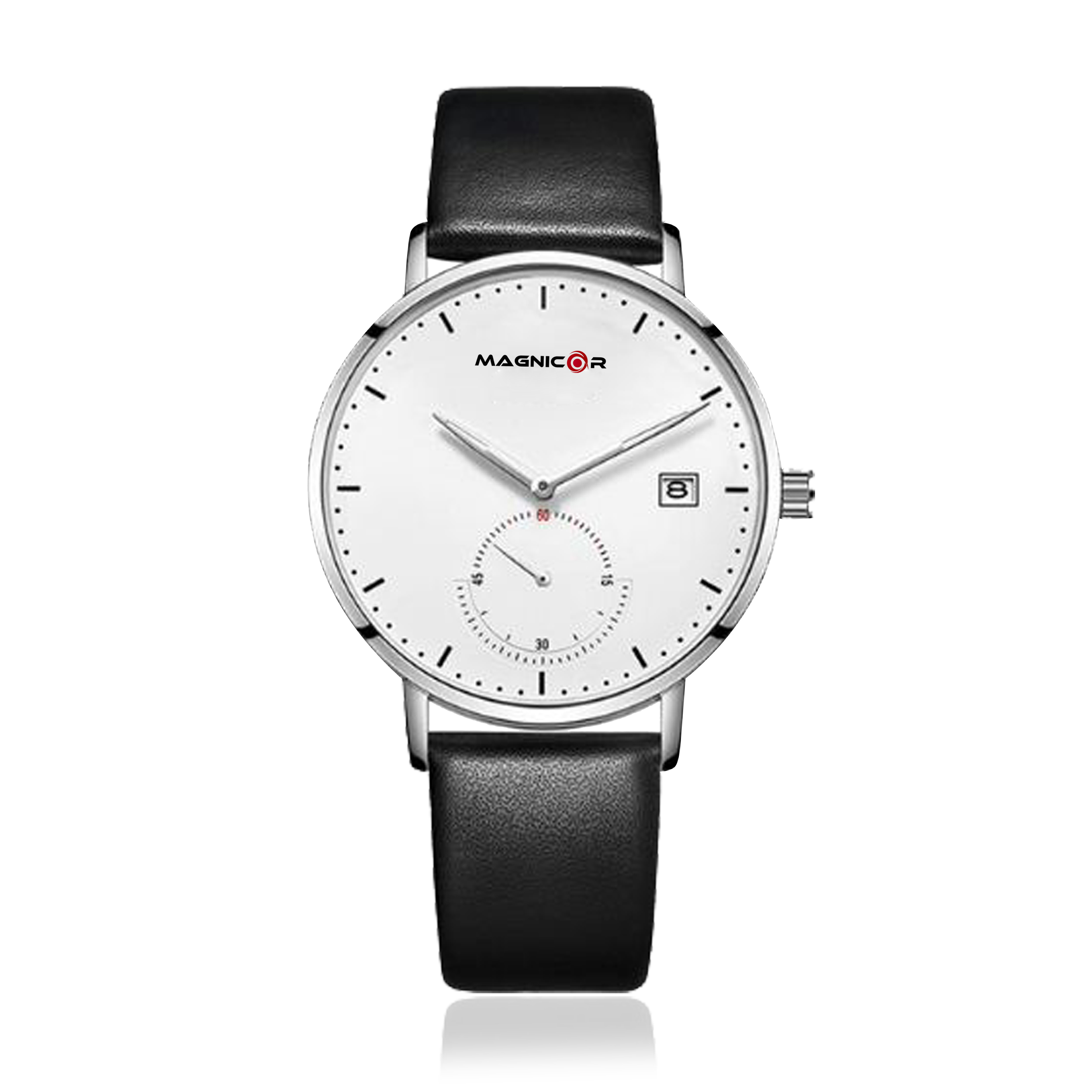 Magnicor Watch Company Japanese Quartz Movement White Color 40 Mm Dial ...