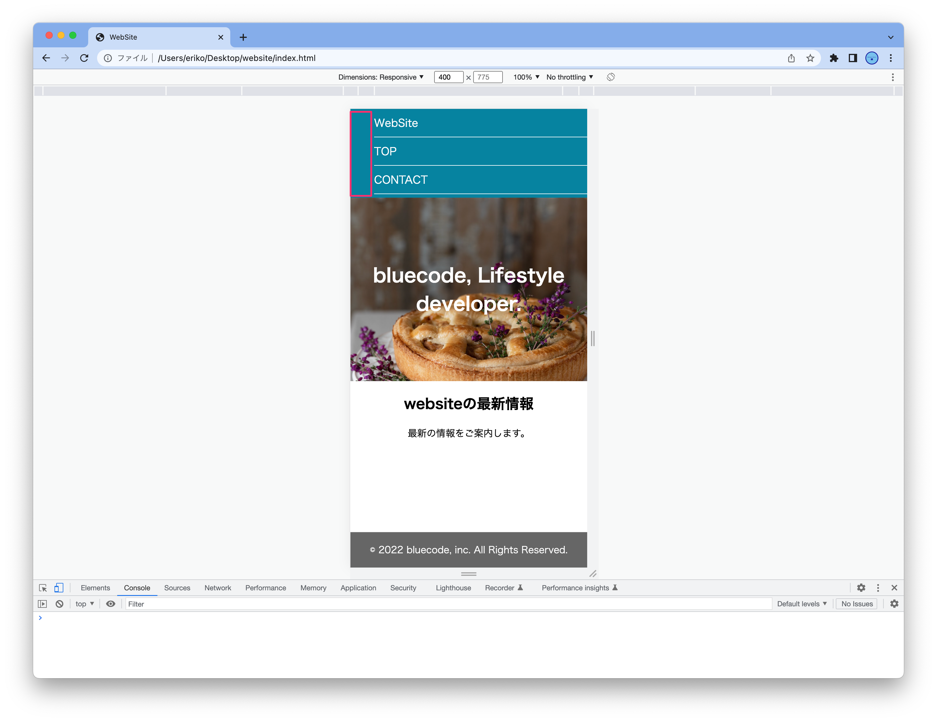 簡易コーポレートサイトを作成する #3 -レスポンシブ対応編- #JavaScript - Qiita