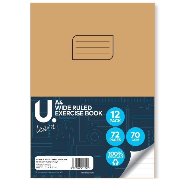 A4 A5 Exercise Books School Notebooks 144 Pages Homework Lined Squares ...