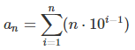 formula - Equation of 1 22 333 4444 55555 sequence? - Stack Overflow