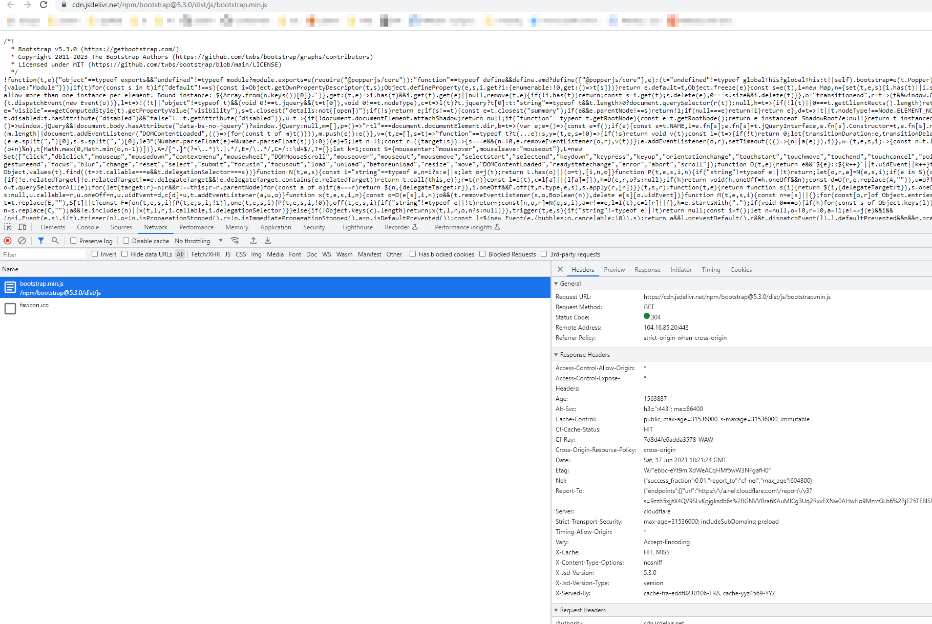 Error:Cannot download 'https://cdn.jsdelivr.net/npm/bootstrap@5.3.0/dist/css/bootstrap.min.css ...