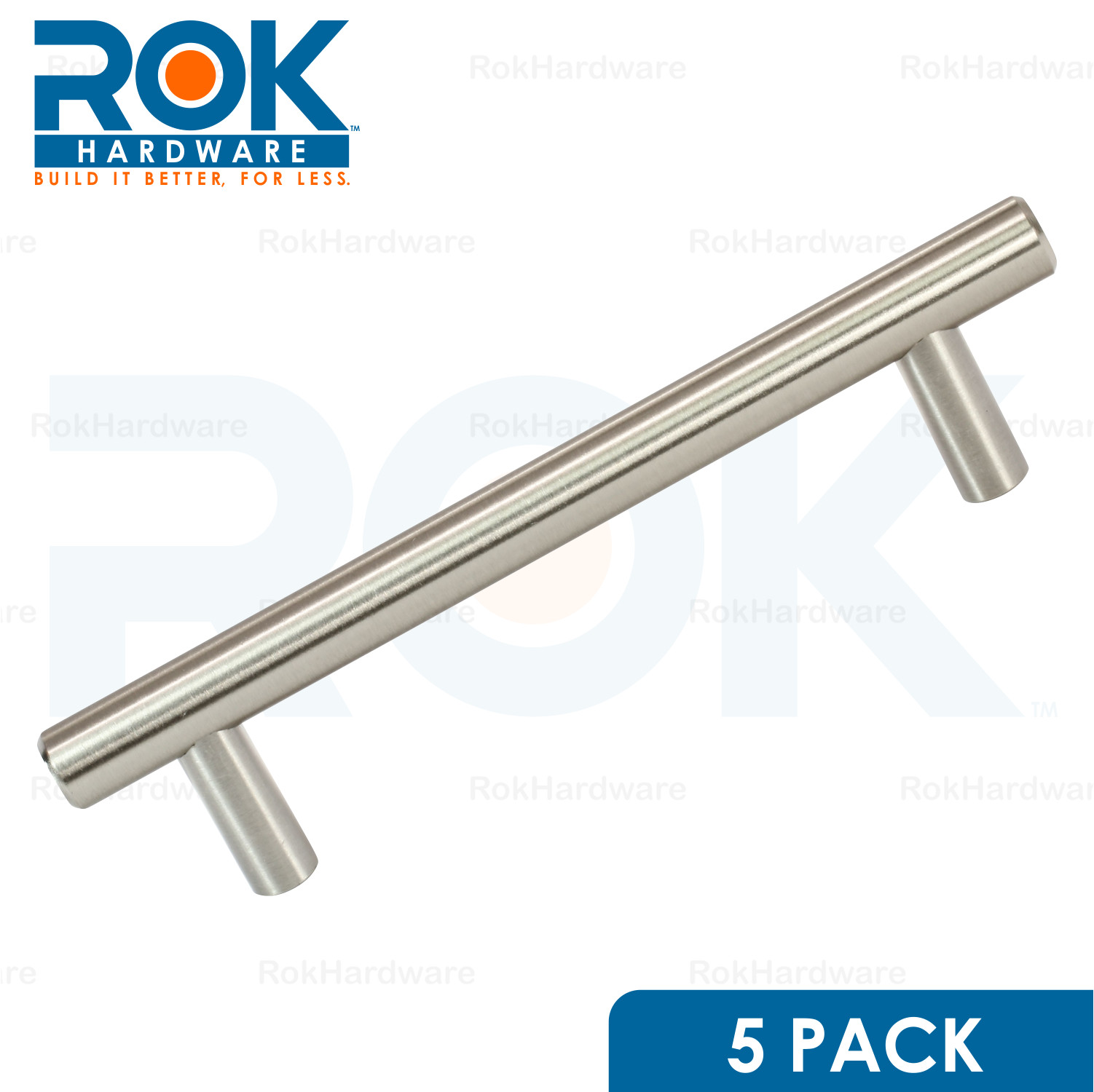5 PACK 4-1/4" Hole Center Brushed Nickel Cabinet Pull Handle 5-13/16 ...