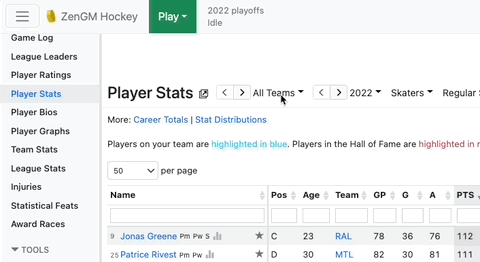 New feature in version 2023.05.25.0959: Player Graphs, view scatter ...