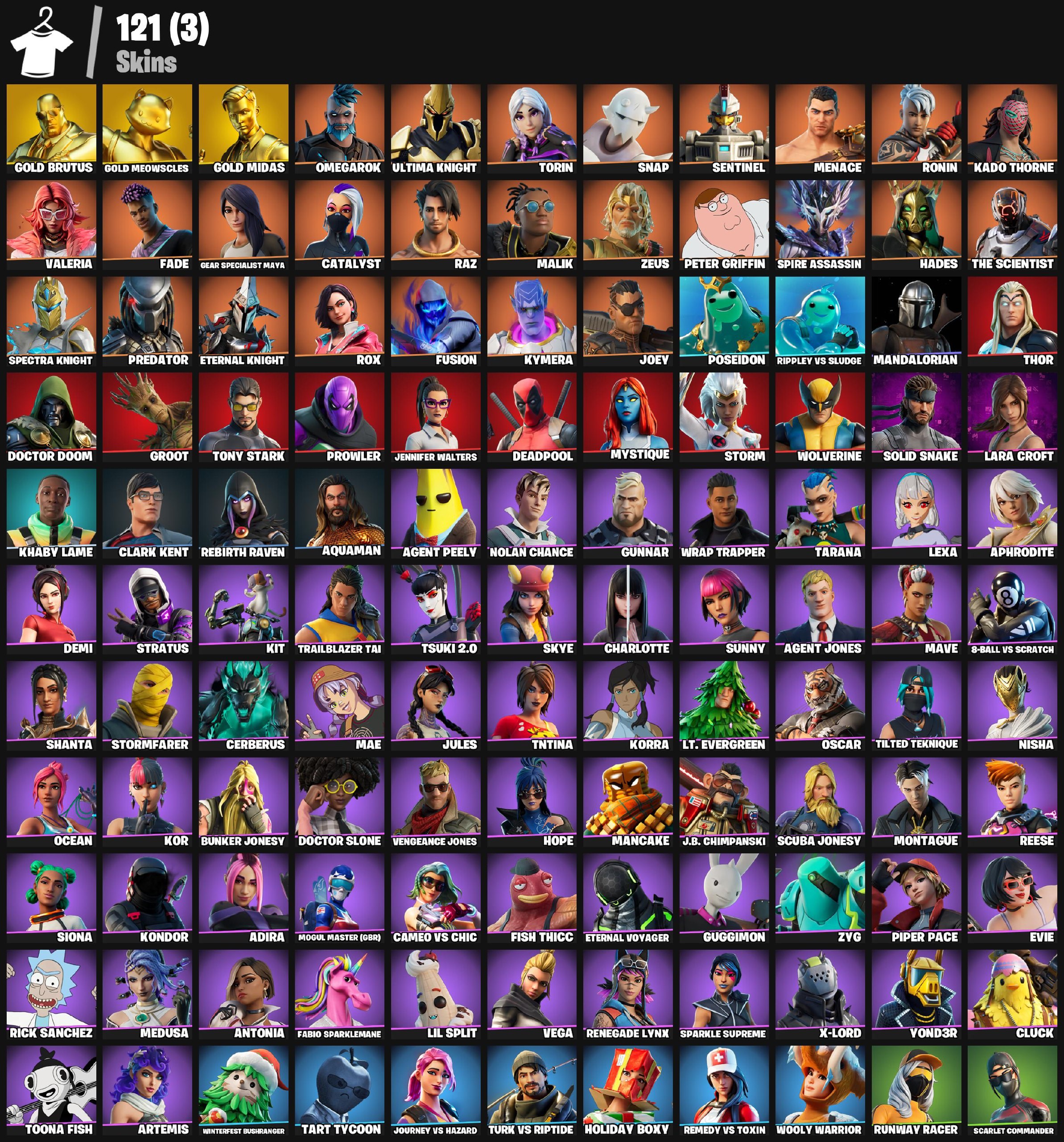 Buy 【121 SKINS】 (PC/XBOX) FUSION | Y0ND3R | X-LORD | DEADPOOL | TART ...