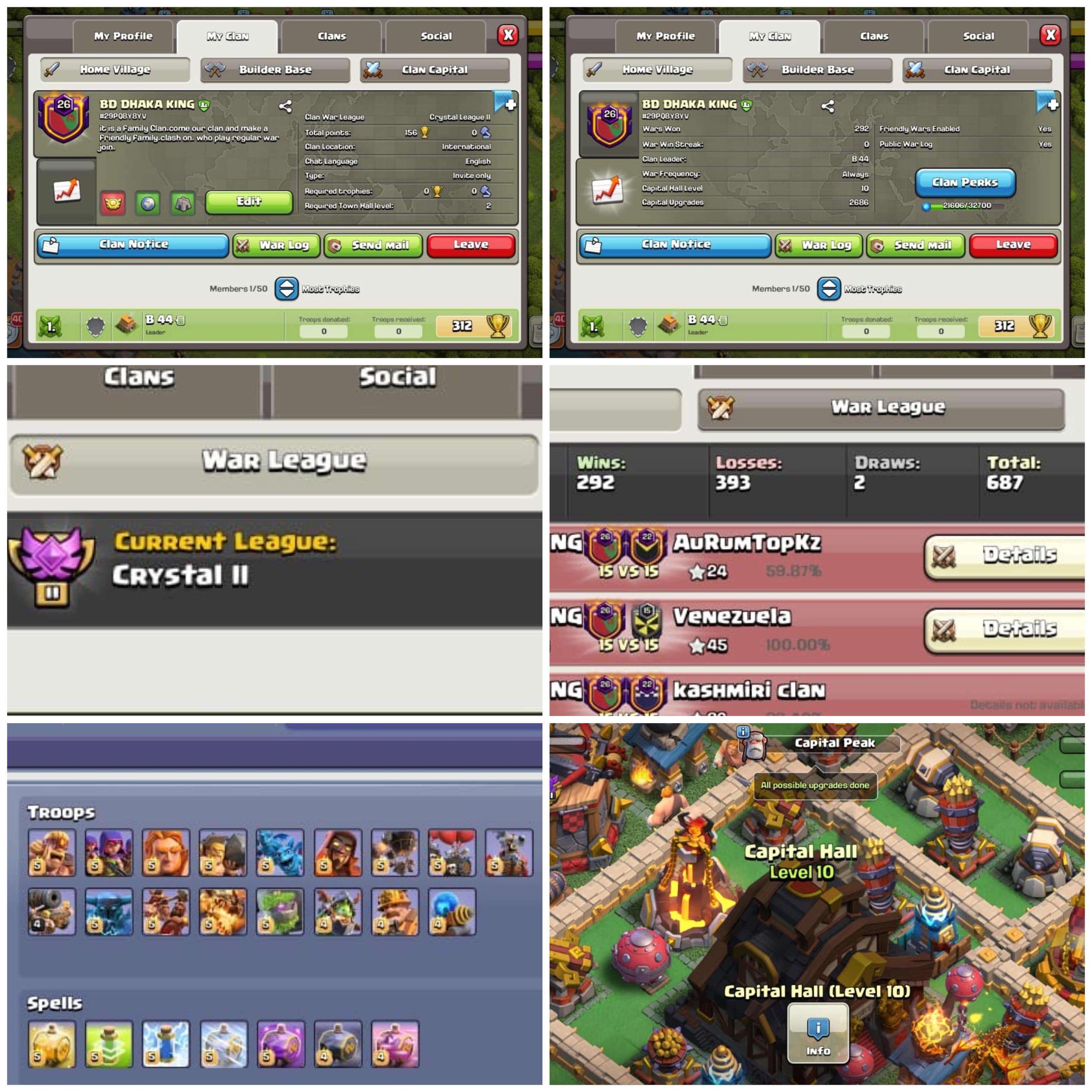 Buy CLAN LEVEL 26 CRYSTAL LEAGUE 2 NAME: BD DHAKAR KING GOOD NAME CLAN ...