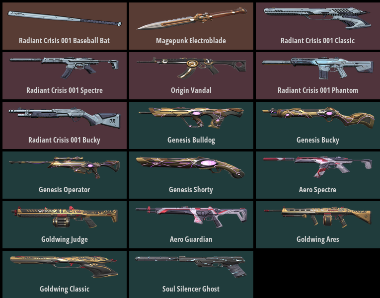 Buy 17 skins | 15975 cost inv | 37 lvl | Radiant Crisis 001 Baseball ...