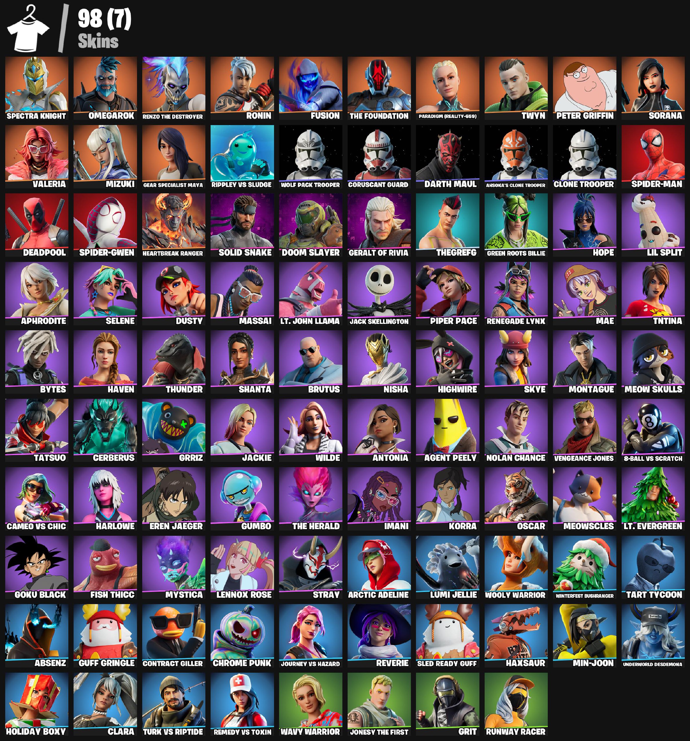 Buy 【98 SKINS】 (PC/PSN/XBOX) FUSION | DEADPOOL | ABSENZ | TART TYCOON ...