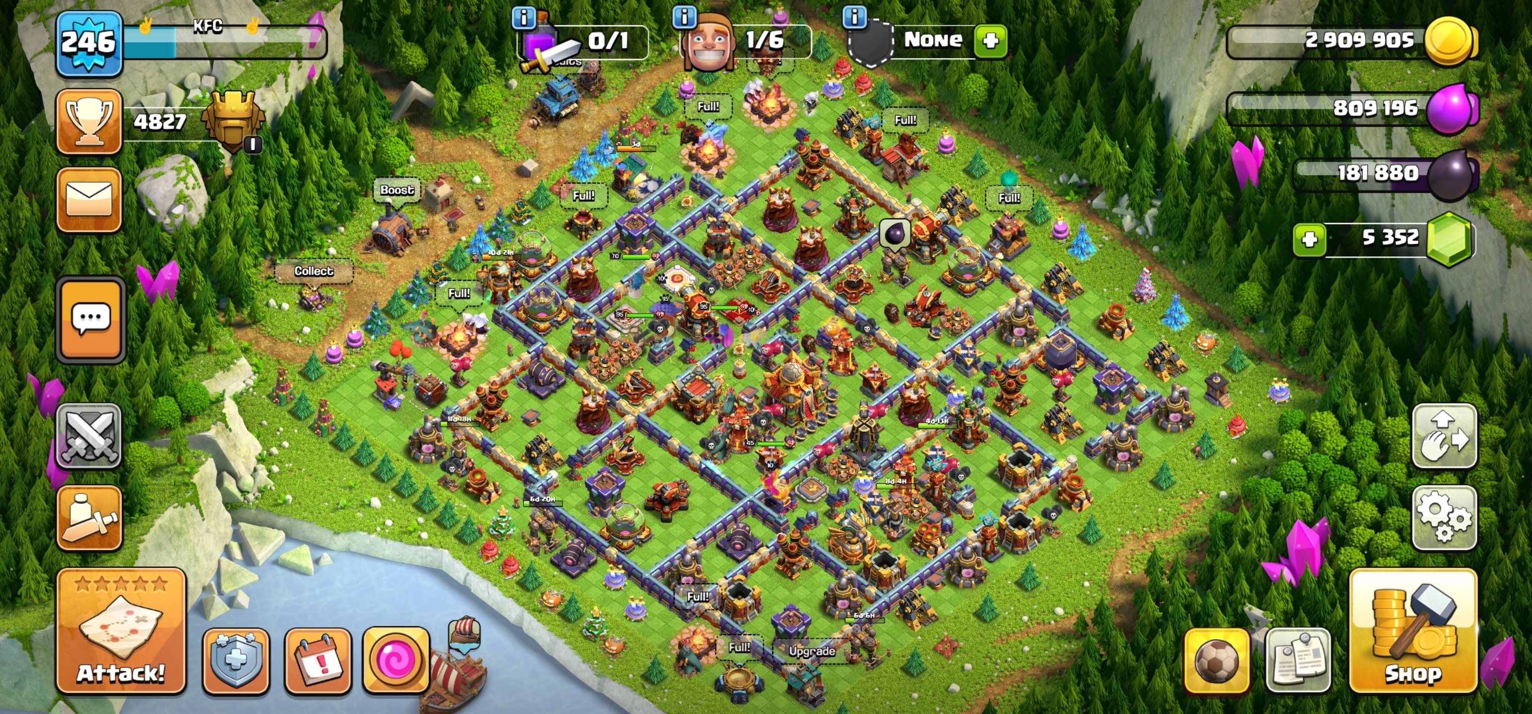 Buy Local-US~Finest Th16 Max~War Arena Scenery~Gems-5396~Everything Max ...