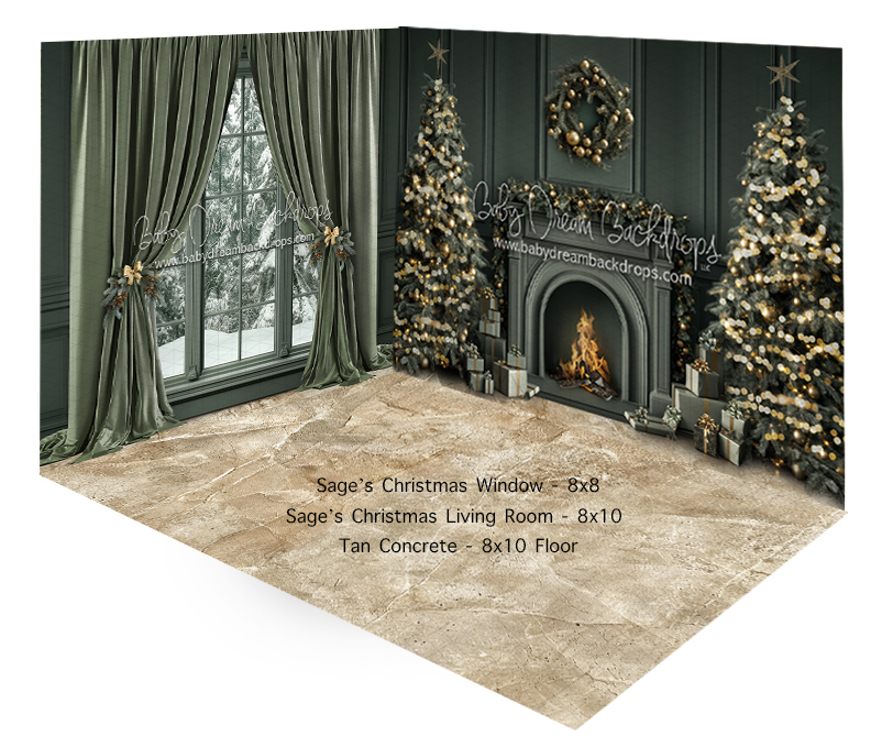 Room Jolly Christmas Window + Living Room + Tan Concrete — Baby Dream ...