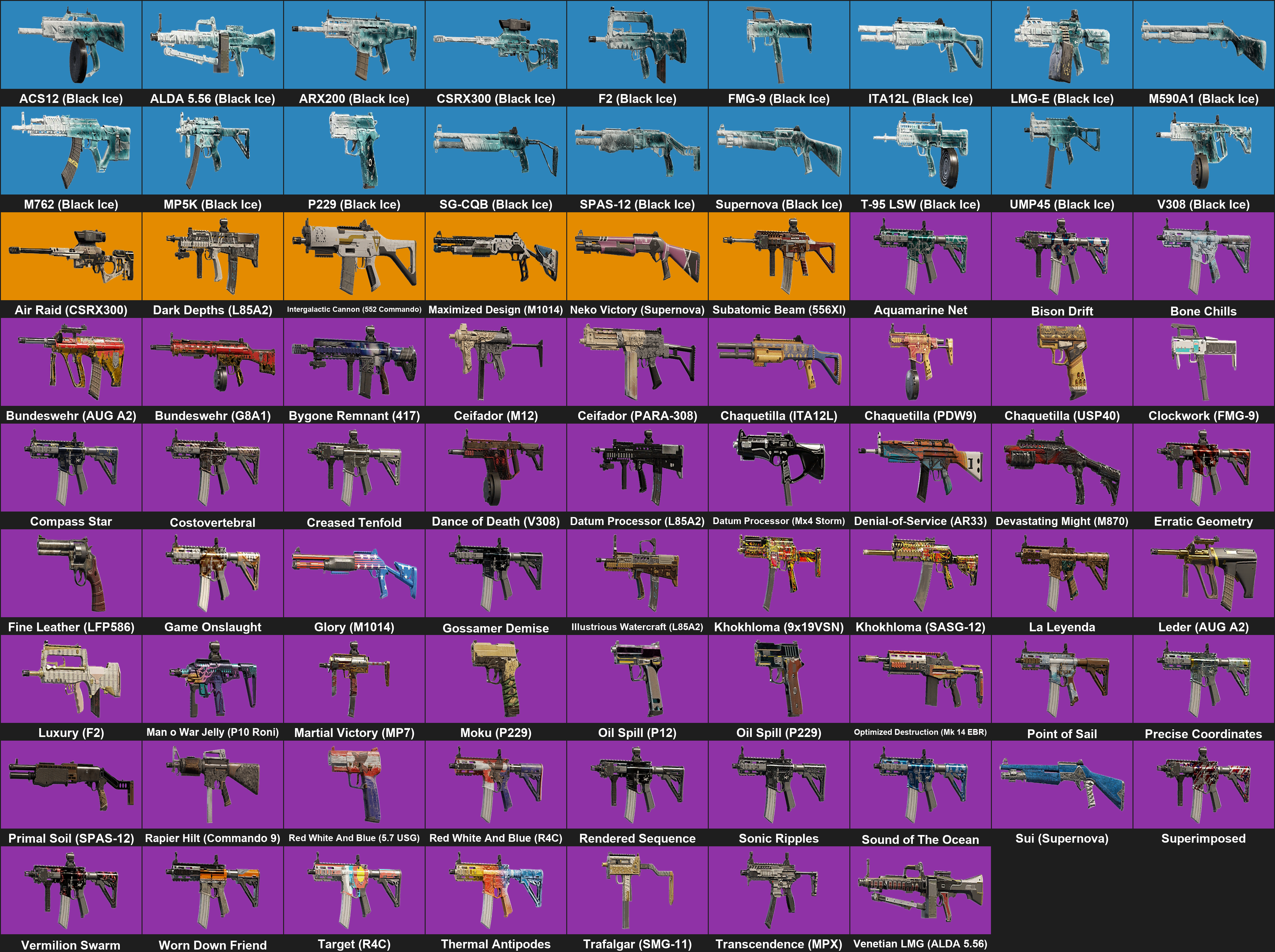 Buy 【PC/PSN/XBOX】149 Skins | 18 Black Ice | 2 Elites | 3 Universals ...