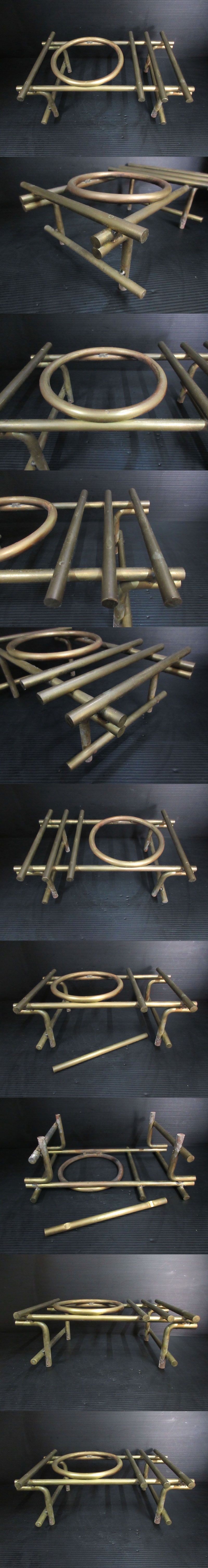 日本代購代標第一品牌【樂淘letao】－☆A86 【五徳】 真鍮製 サイズ（約）25.5cm×40cm×高さ13.8cm 茶道具 煎茶道具 長火鉢 火鉢 囲炉裏 古道具 古民具 アンティーク