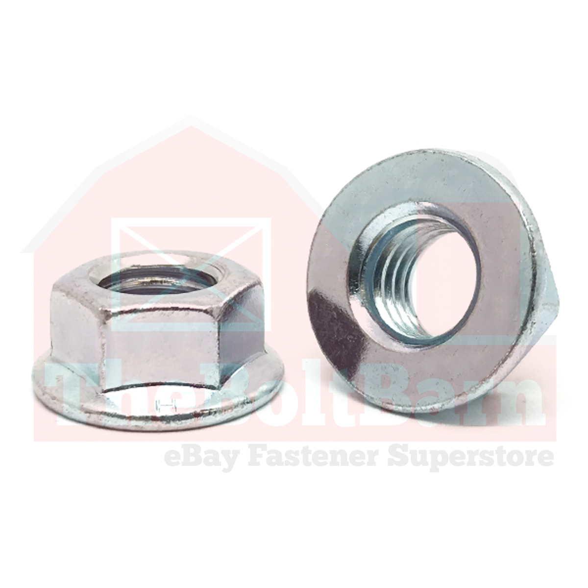 M16-2.0 Class 8 Hex Flange Nuts Zinc Clear Coarse Thread (Pick Quantity ...