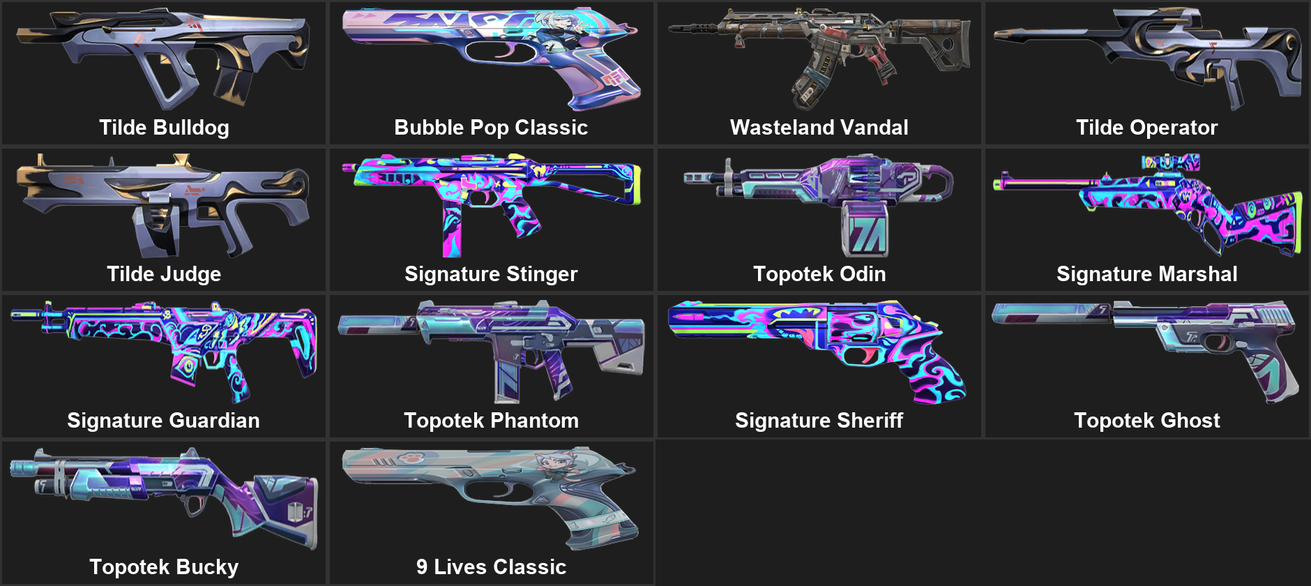 Buy EU 【14 SKINS】 1300 VP | Tilde Bulldog | Bubble Pop Classic ...