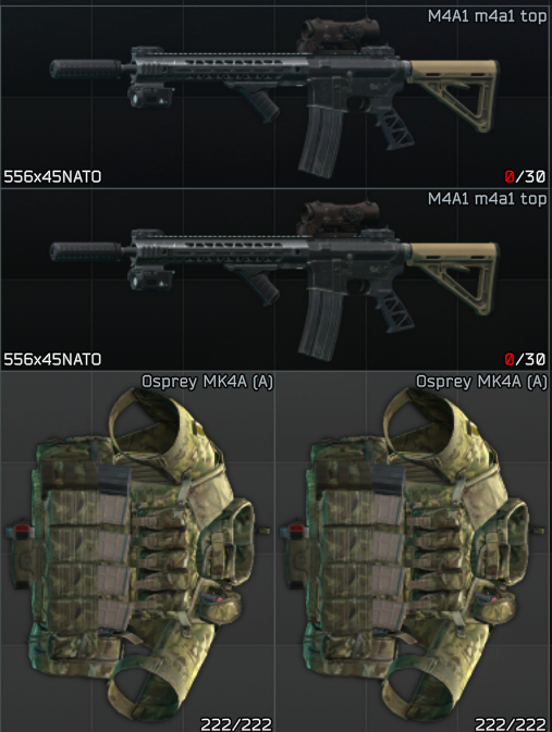 PVE 2x 5.56x45 M4a1 +1 Cases of ssa ap +2 Mk4a Rig Armors from CRAZY ...