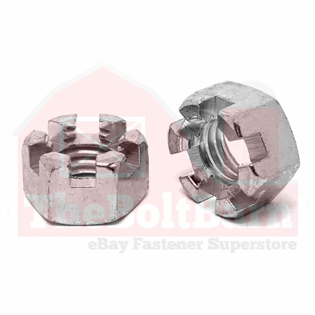 1/2"-20 Low Carbon Steel Slotted Hex Nuts Plain Fine Thread (Pick ...