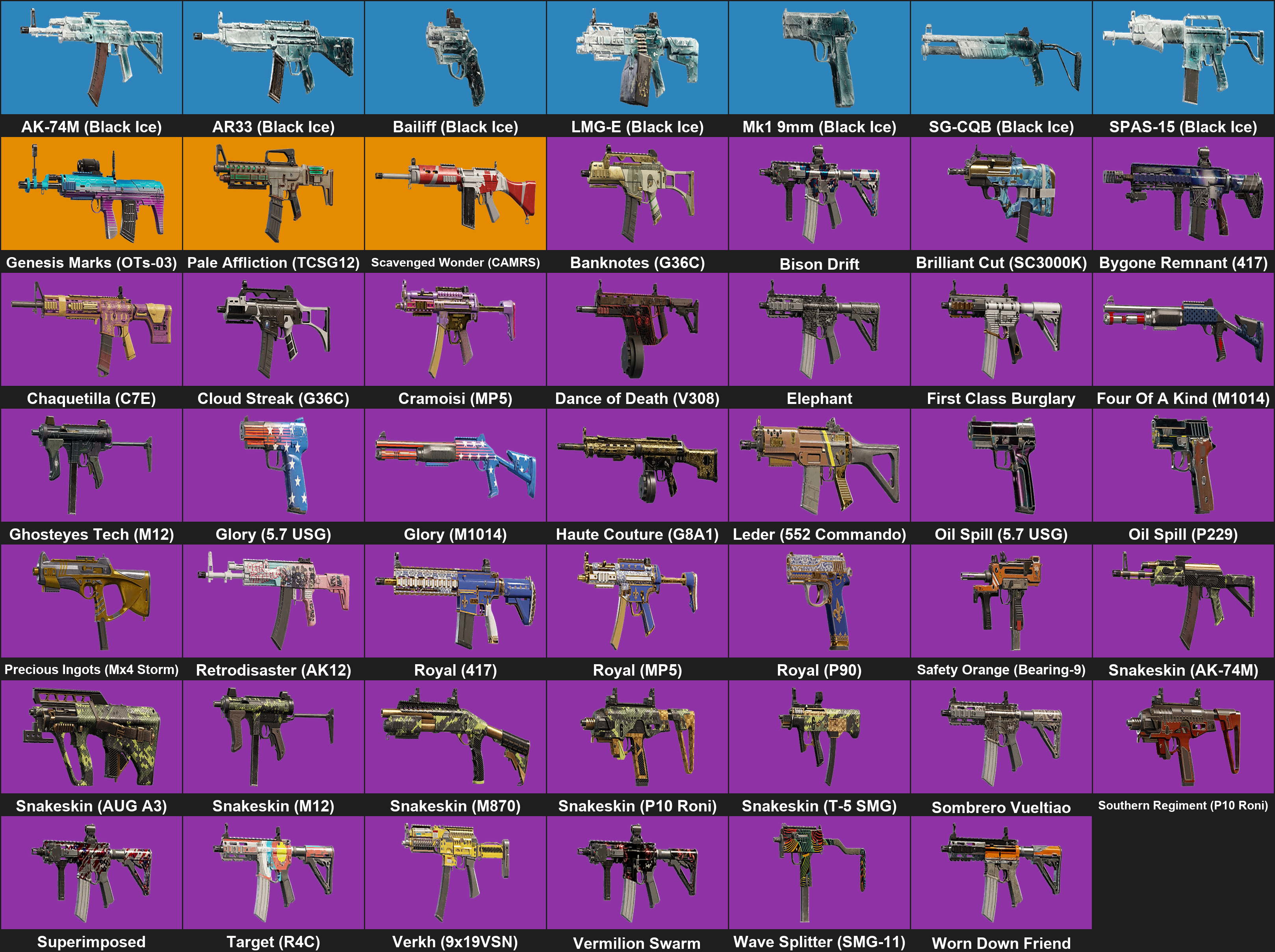 Buy 【PC/PSN/XBOX】99 Skins | 7 Black Ice | 1 Universals | 6 Seasonals ...