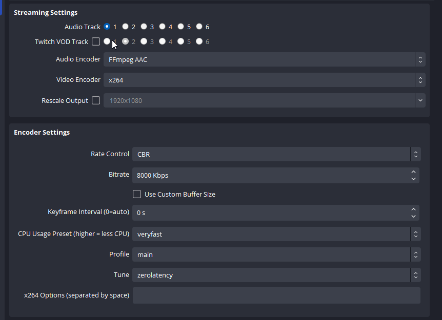 OBS Software x264 encoder tune zerolatancy · Issue #2985 · bluenviron/mediamtx · GitHub