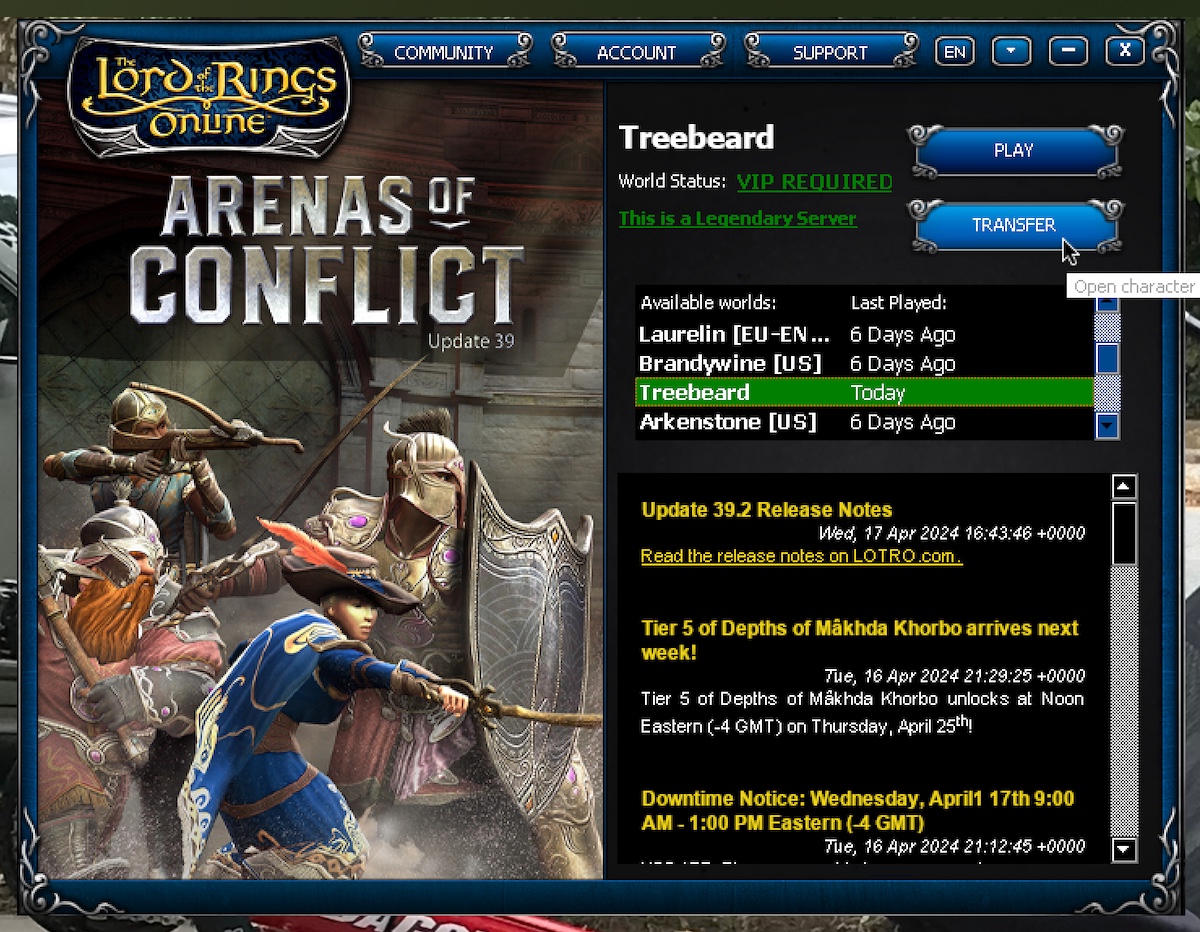 How to transfer a character? | The Lord of the Rings Online Forums