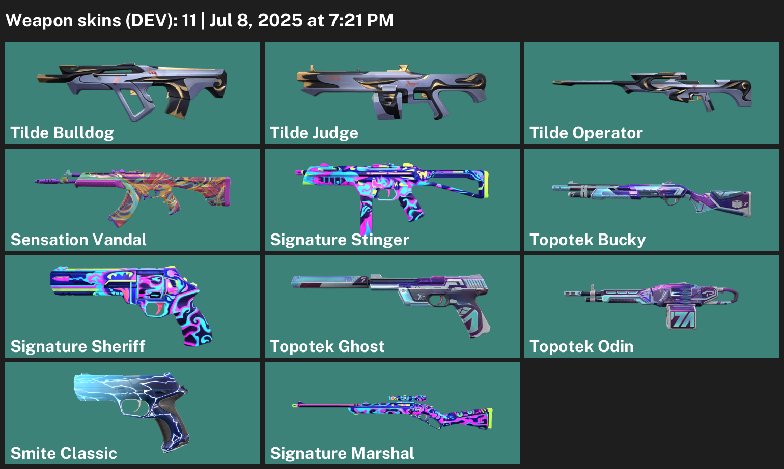 Buy [EU] 11 Skins | Inv. Value 1750 VP | Tilde Bulldog, Tilde Judge ...