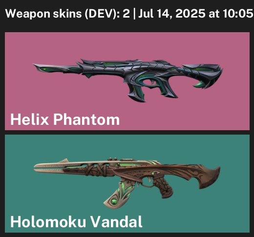 Buy [LA] 2 Skins | Inv. Value 1275 VP | Helix Phantom, Holomoku Vandal ...