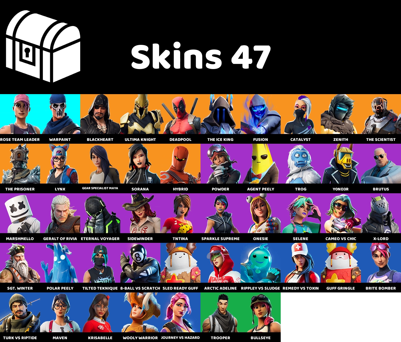 Buy 【47 TOP SKINS】[PC•PSN•XB]| Warpaint, Rose Team Leader, Fusion ...