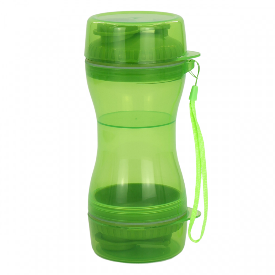 KETZEL FERN Botella 2 en 1 para mascotas , verde, 330ml, 280ml