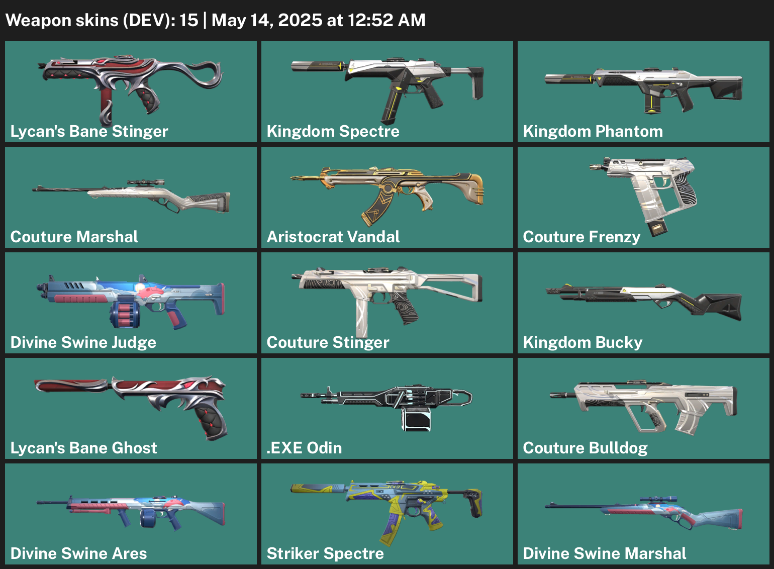 Buy [EU] 15 Skins | Inv. Value 1275 VP | Lycan's Bane Stinger, Kingdom ...