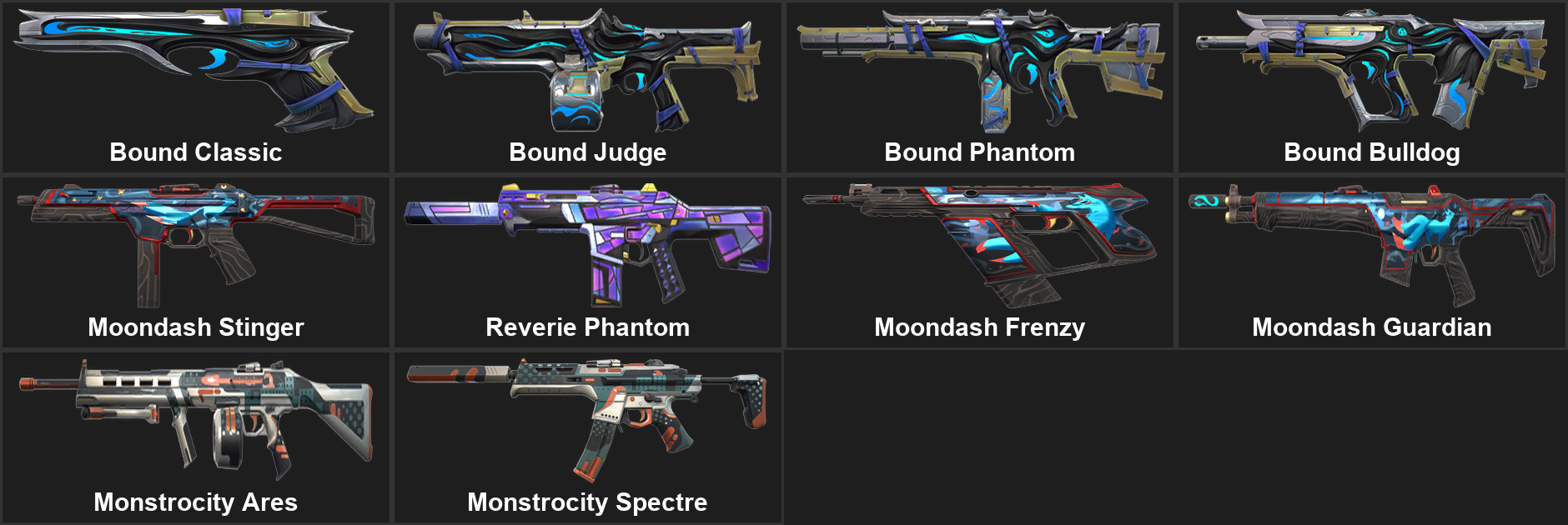 Buy EU 【10 SKINS】 1K VP spent | Bound Phantom | Reverie Phantom ...