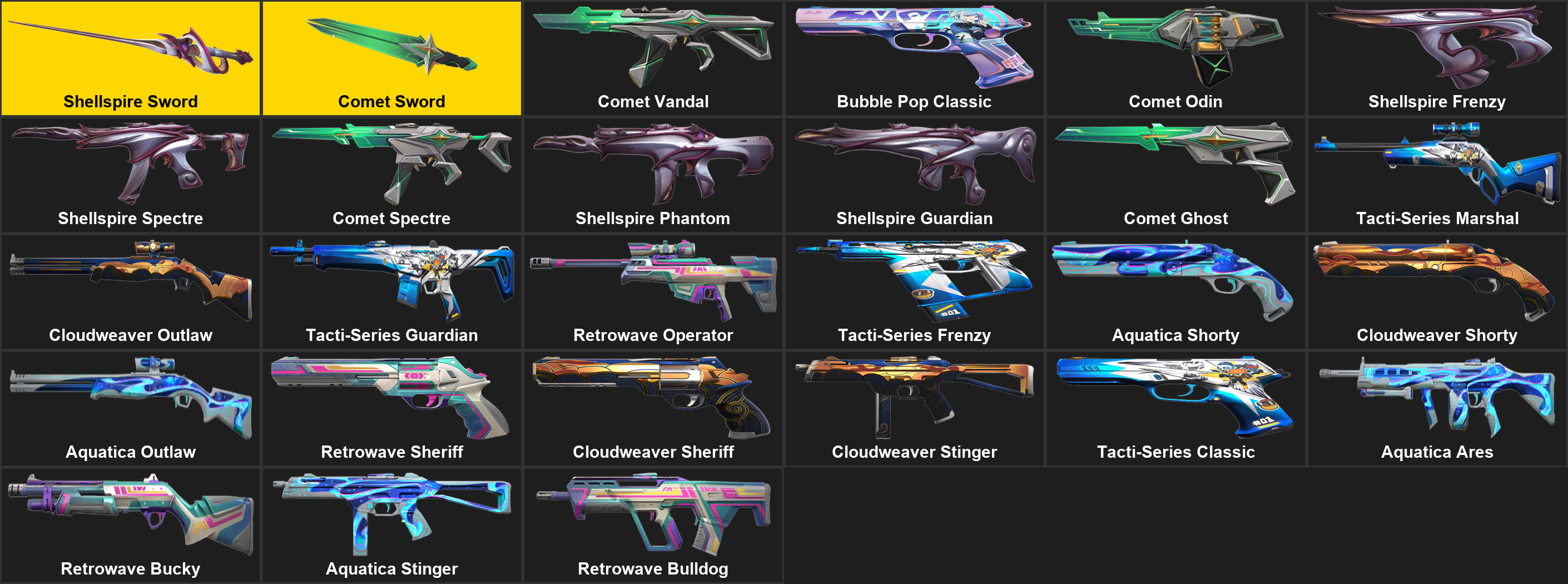 Buy EU 【2 KNIVES | 27 SKINS】 Shellspire Sword | Comet Sword | Comet ...