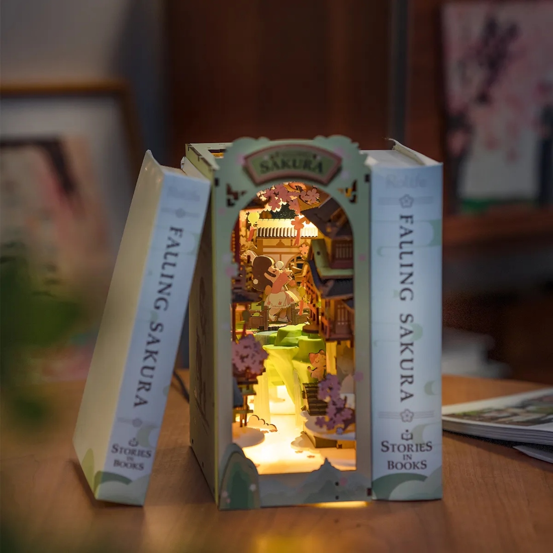 DIY 3D Book Nook Kit Falling Sakura 340pcs