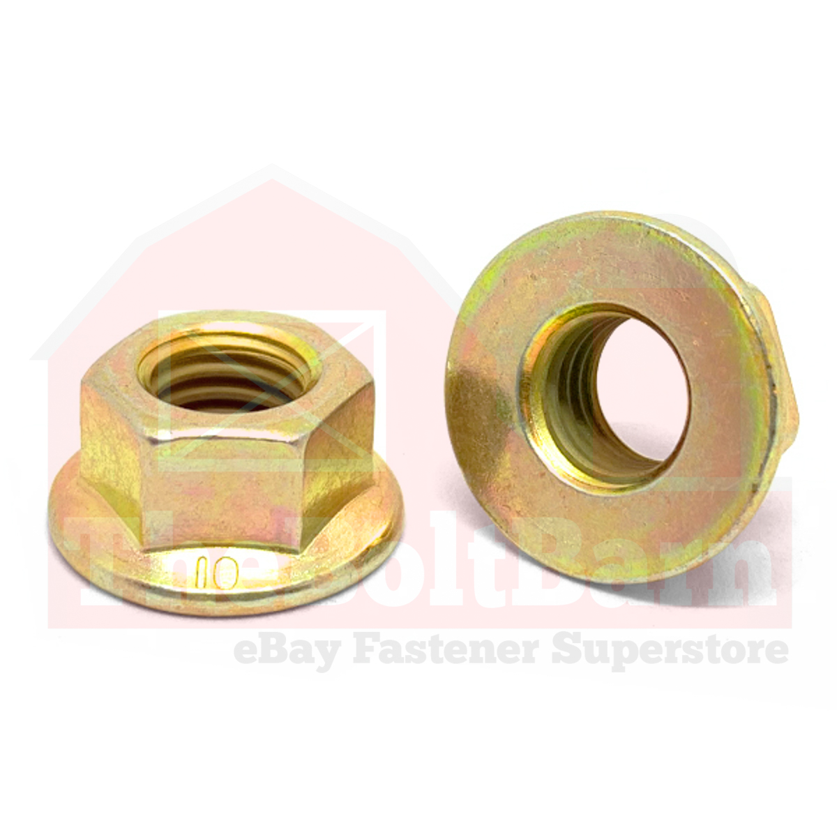 M8-1.25 Class 10 Hex Flange Nuts Zinc Yellow Coarse Thread (Pick ...