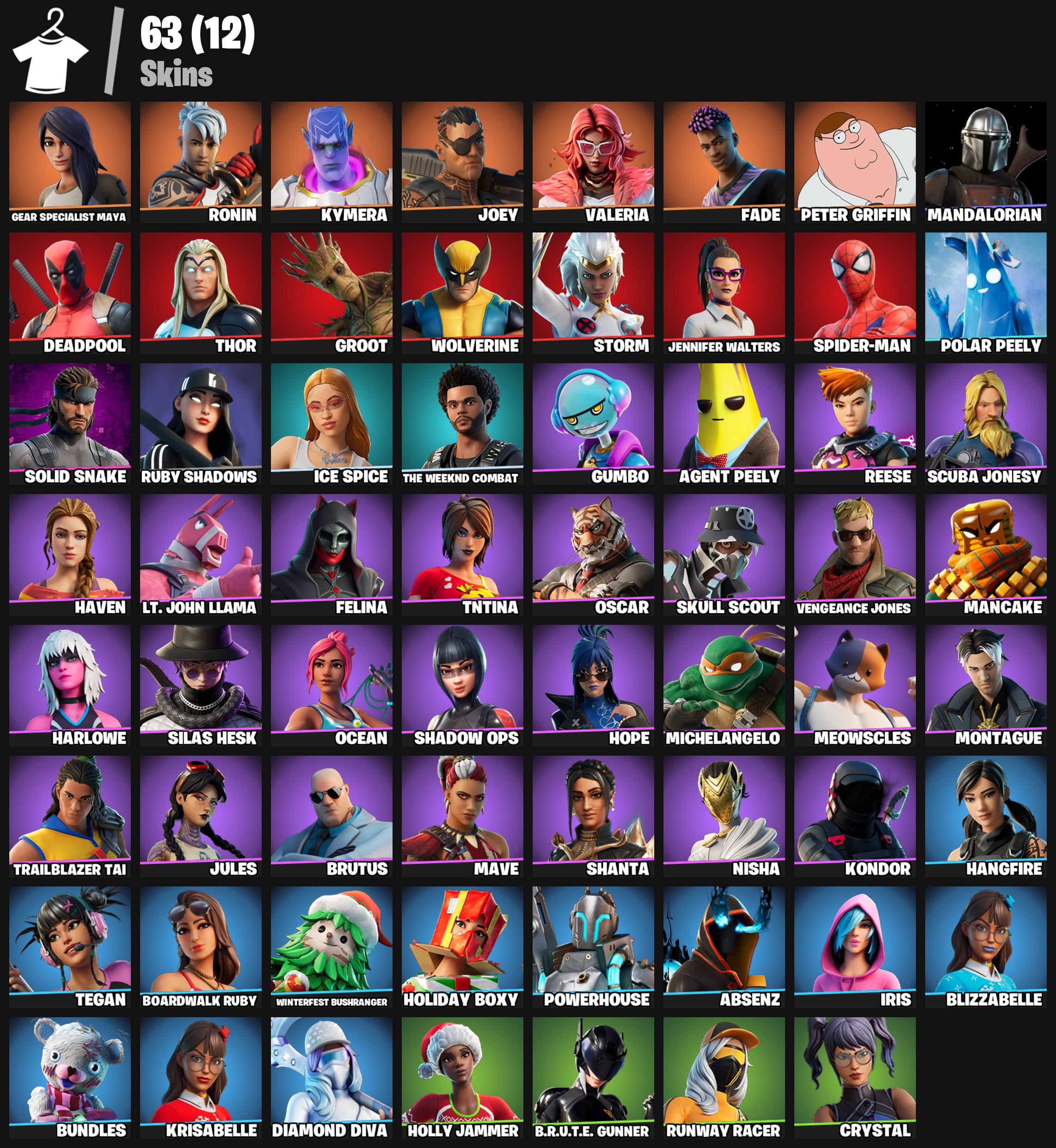 Buy 【63 SKINS】 (PC/PSN/XBOX) CRYSTAL | . GUNNER | DEADPOOL | ABSENZ ...