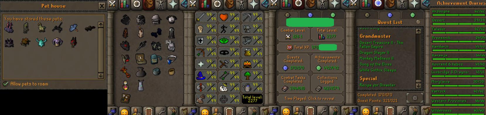 Buy 2277 MAXED MAIN INFERNAL QUIVER BLOOD TORVA TOA FANG KIT AVERNIC ...