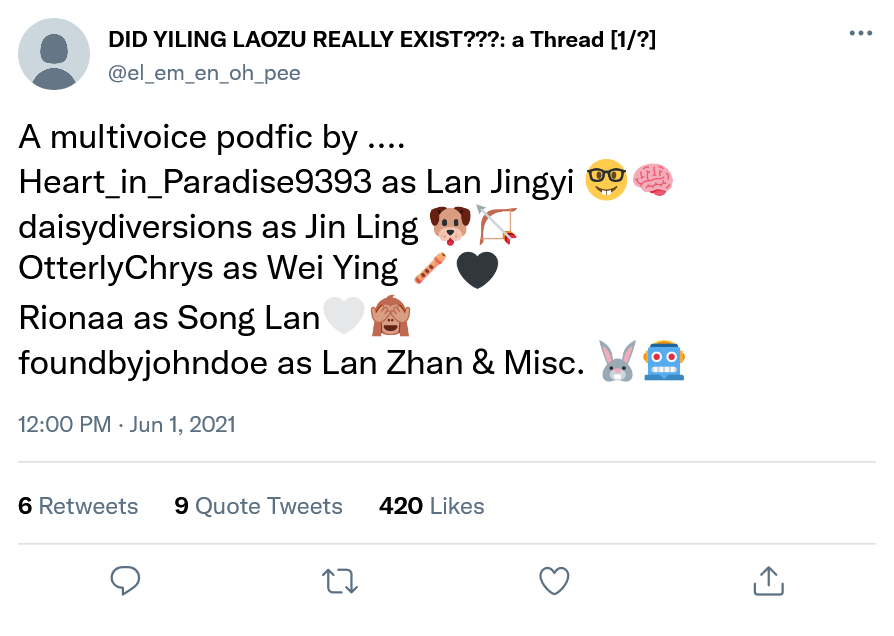 [Podfic] DID YILING LAOZU REALLY EXIST???: a Thread [1/?] by el_em_en ...
