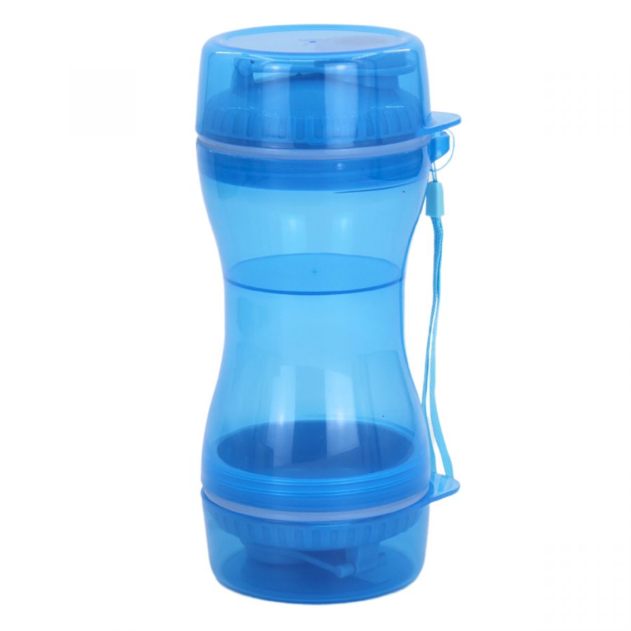 KETZEL BLUISH Botella 2 en 1 para mascotas , azul, 330ml, 280ml