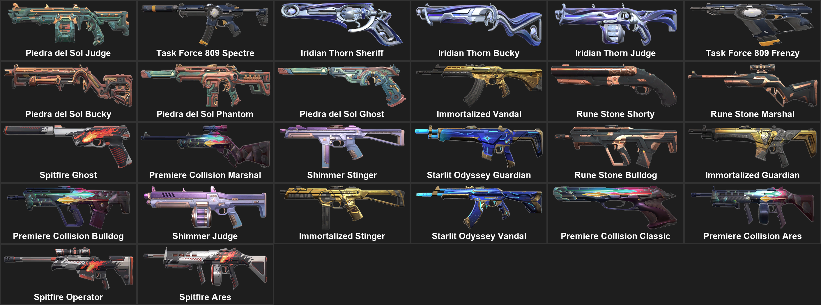 Buy EU 【26 SKINS】 Piedra del Sol Judge | Task Force 809 Spectre ...