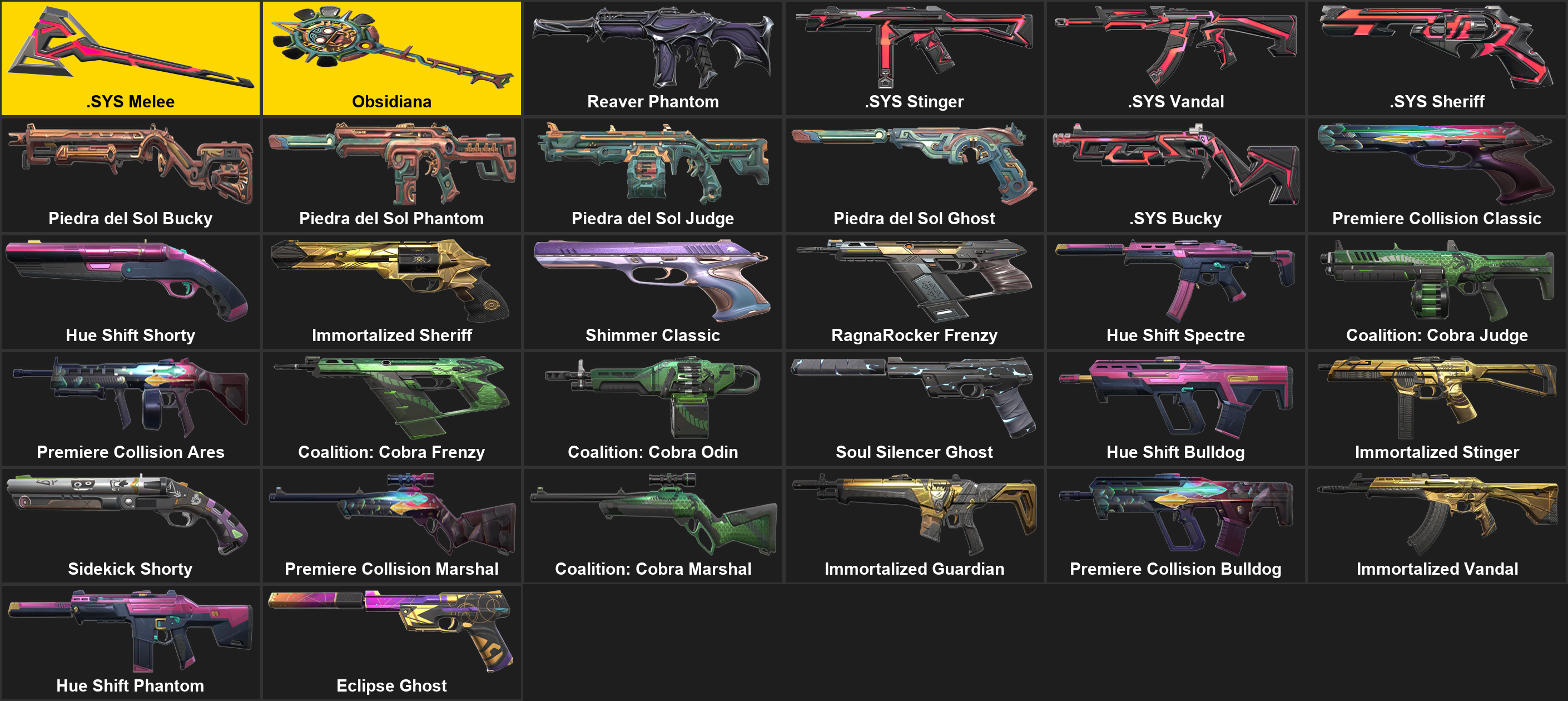 Buy EU 【2 KNIVES | 32 SKINS】 1800 VP | .SYS Melee | Obsidiana | Reaver ...