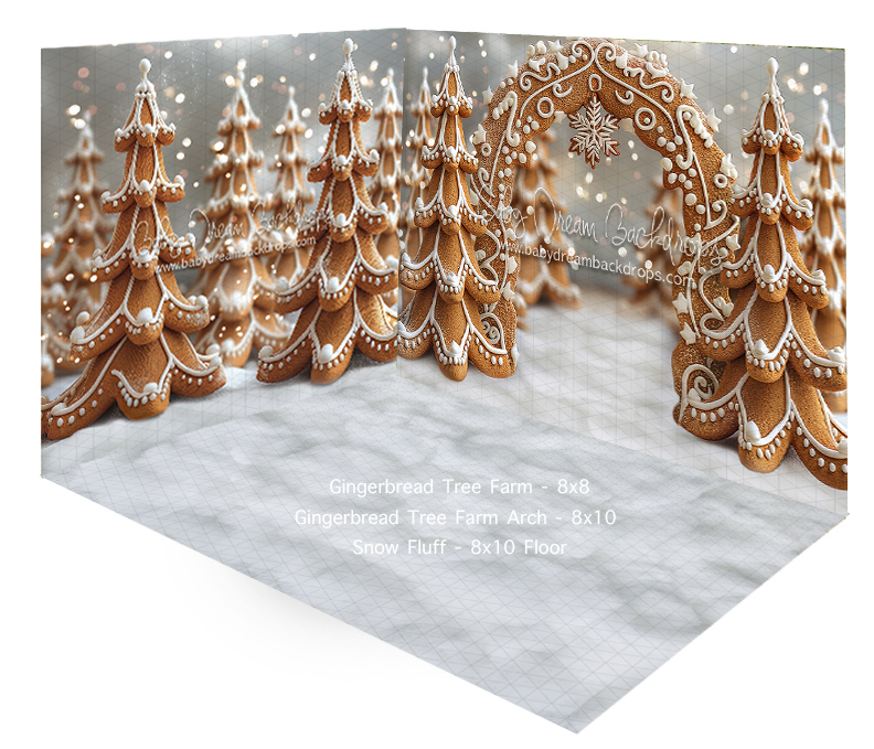 Fabric Room Gingerbread Tree Farm + Arch + Snow Fluff — Baby Dream ...